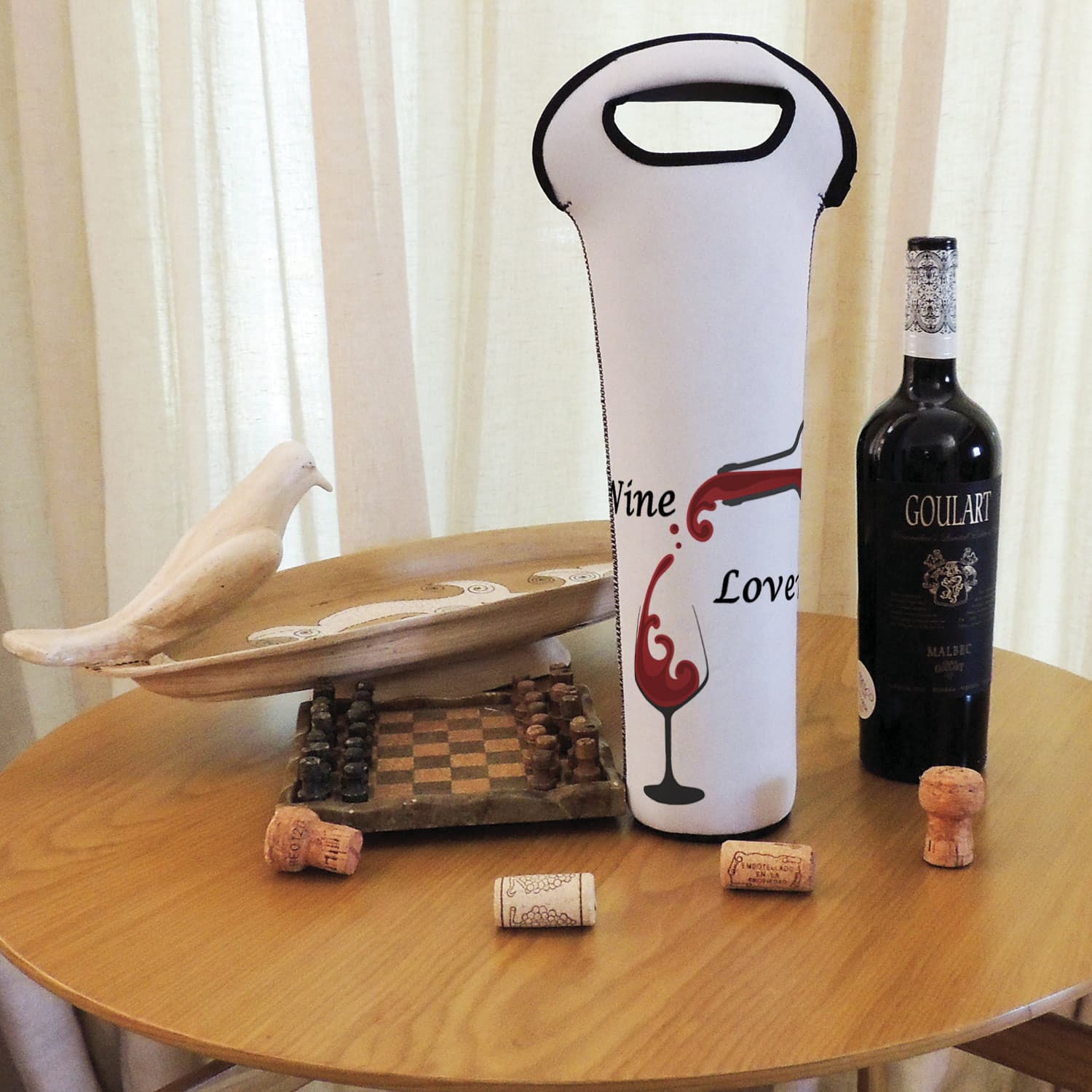 Porta Vinho em Neoprene – ISOPRENE – Taça E Garrafa – Loja Isoprene Atacado